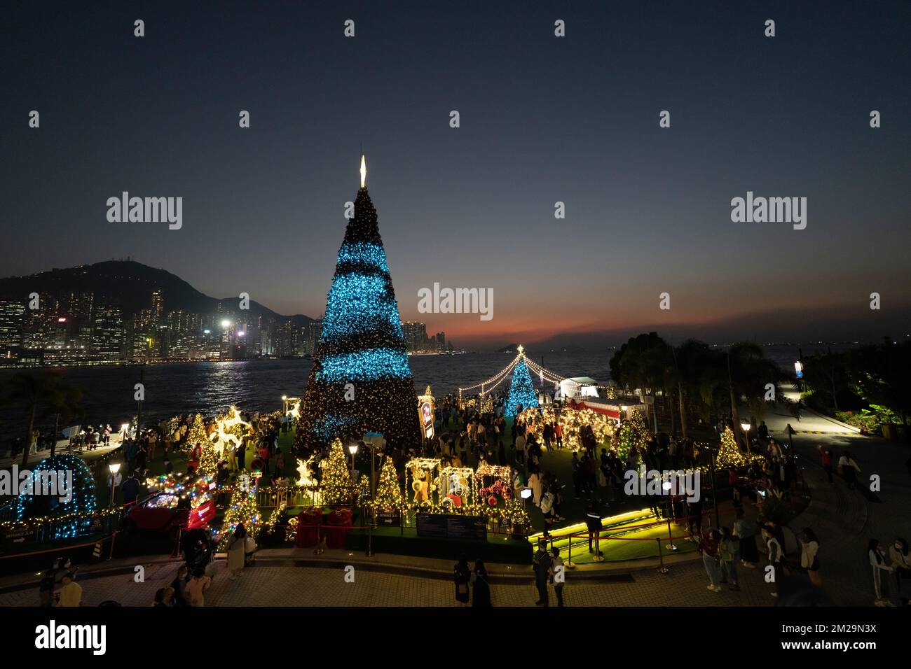 Hong Kong - December 12 2022: Christmas tree in the West Kowloon ...