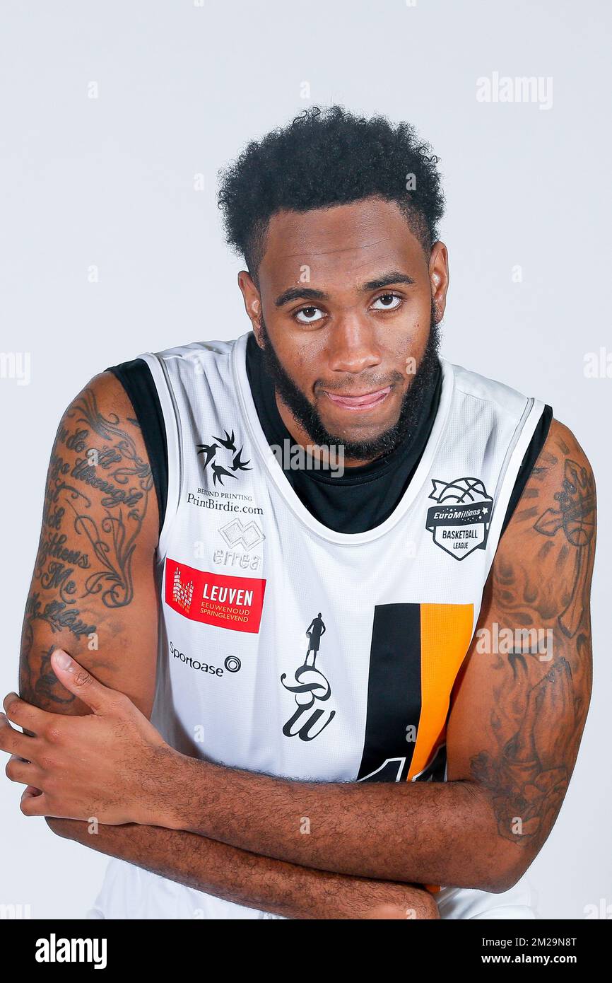 Leuven's Forrest Robinson poses for the photographer at the photoshoot ...