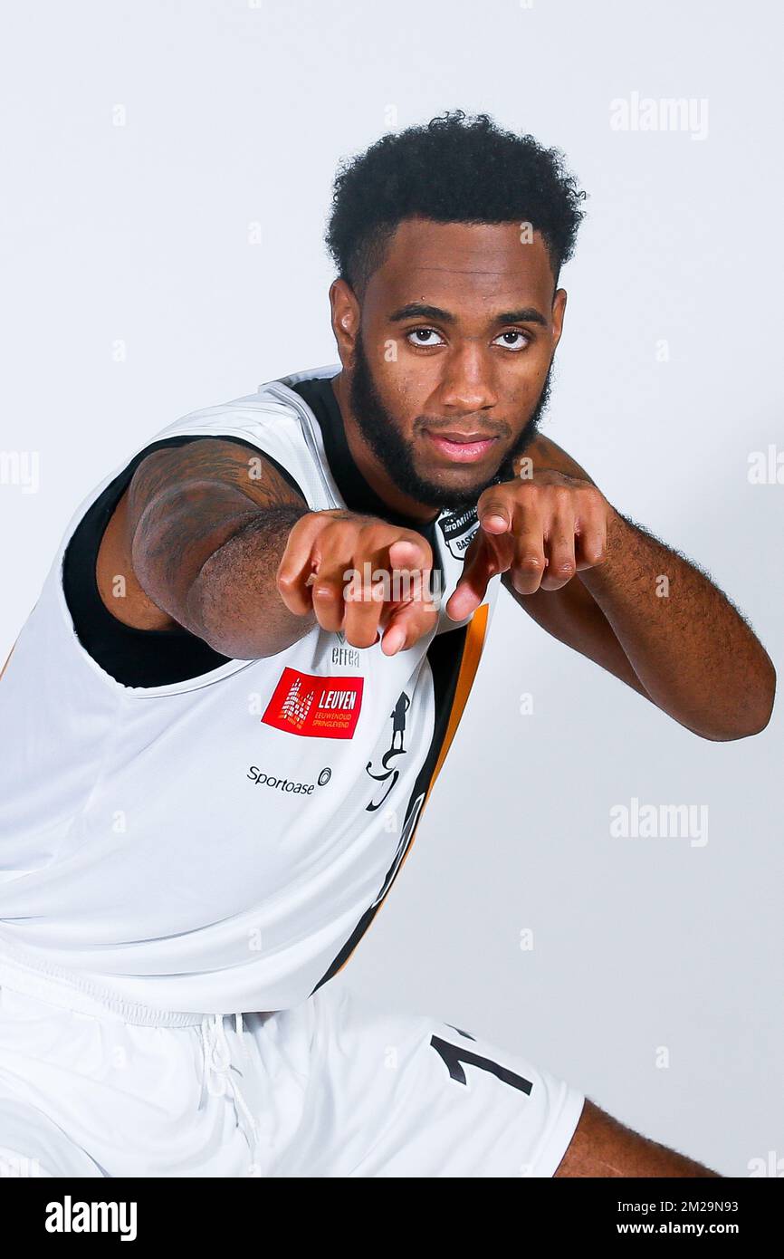 Leuven's Forrest Robinson poses for the photographer at the photoshoot ...