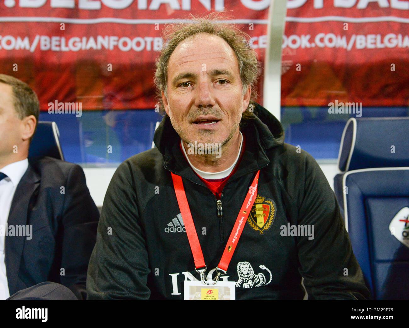 Belgium's assistant coach Kris Van Der Haegen pictured during a soccer ...