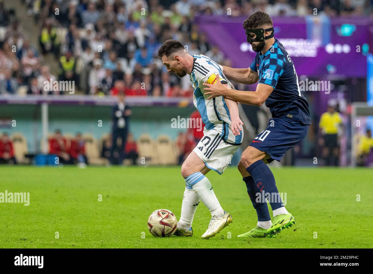 Lusail, Catar. 13th Dec, 2022. Lionel Messi of Argentina and Josko ...