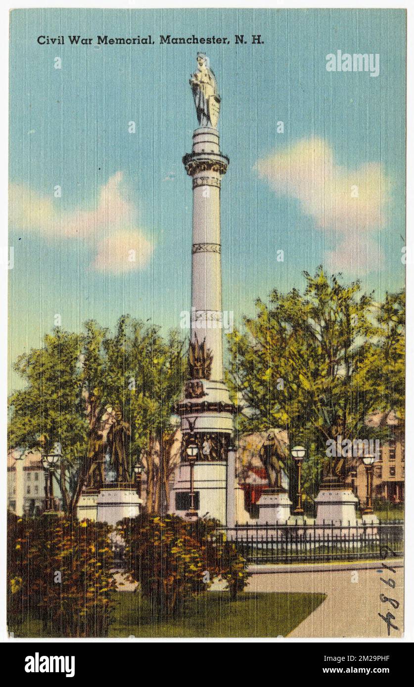 Civil War Memorial, Manchester, N.H. , Monuments & memorials, Tichnor ...
