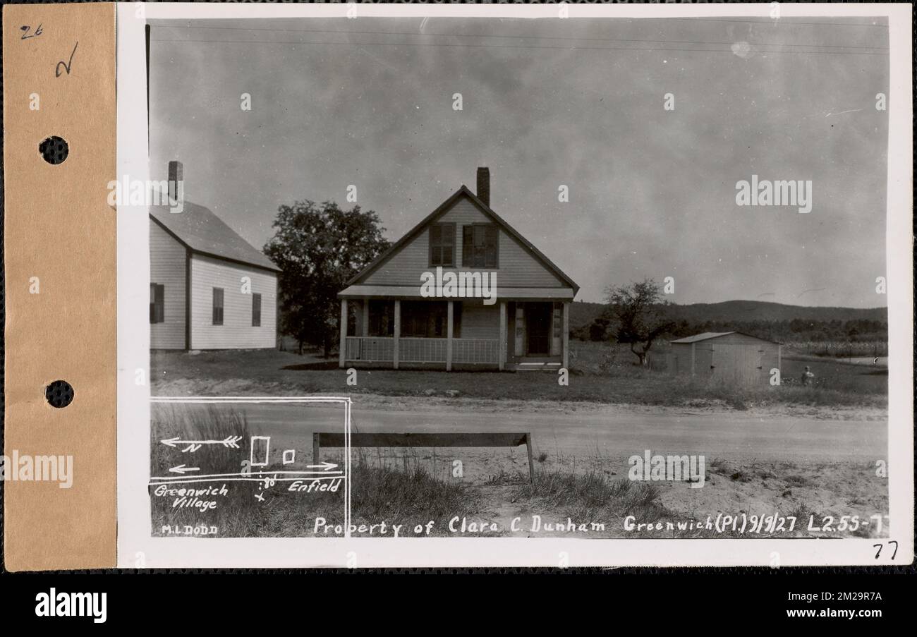 Clara C. Dunham, house and garage, Greenwich Plains, Greenwich, Mass ...