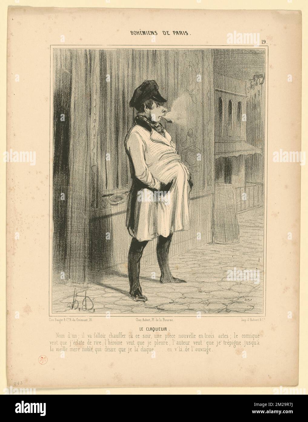 Le claqueur. Honoré Daumier (1808-1879). Lithographs Stock Photo - Alamy