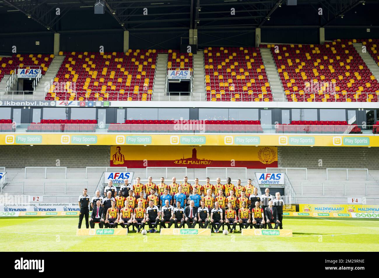 (upper row L-R), Mechelen kit manager Johan Van Den Dries, Mechelen's ...