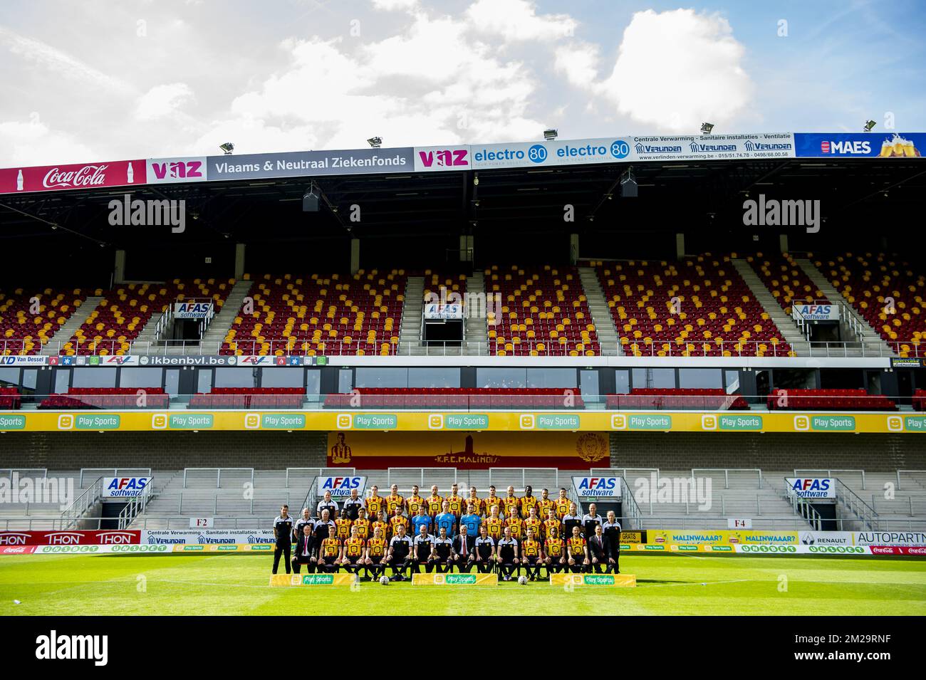 (upper row L-R), Mechelen kit manager Johan Van Den Dries, Mechelen's ...