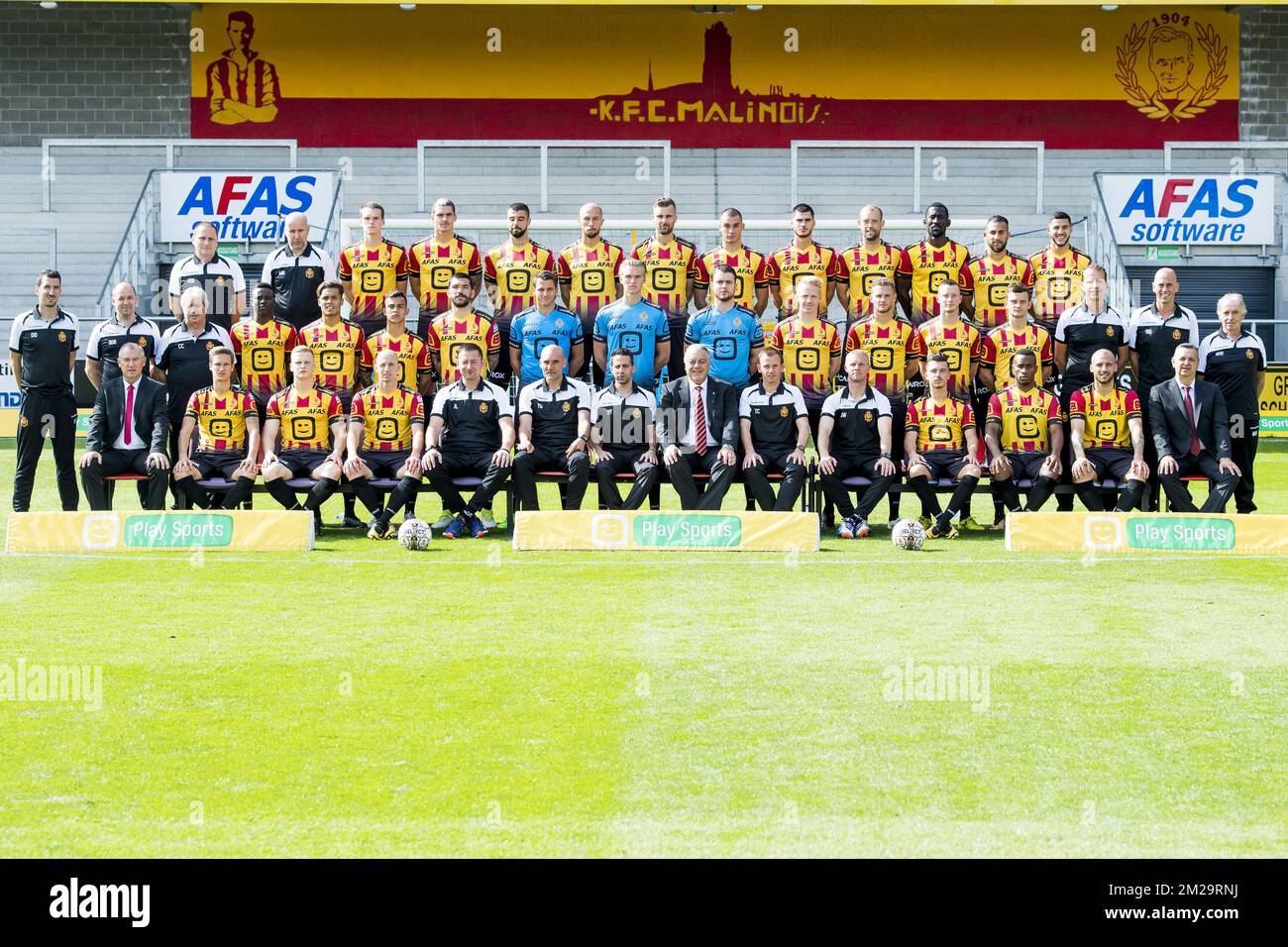 (upper row L-R), Mechelen kit manager Johan Van Den Dries, Mechelen's ...