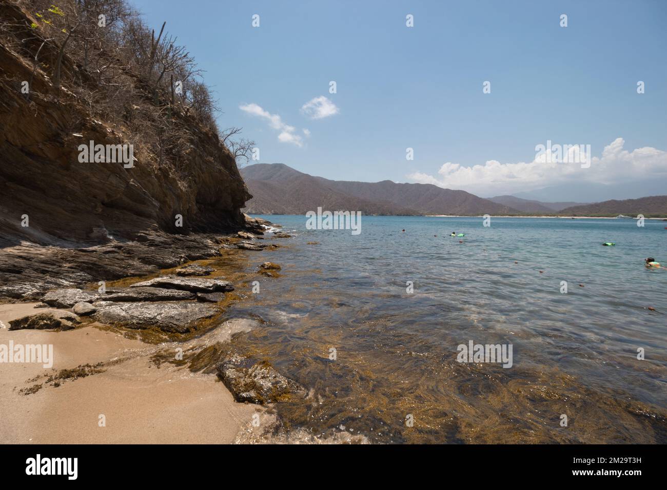 Colombian caribbean sea beach scene with blue ocean and see Stock Photo ...