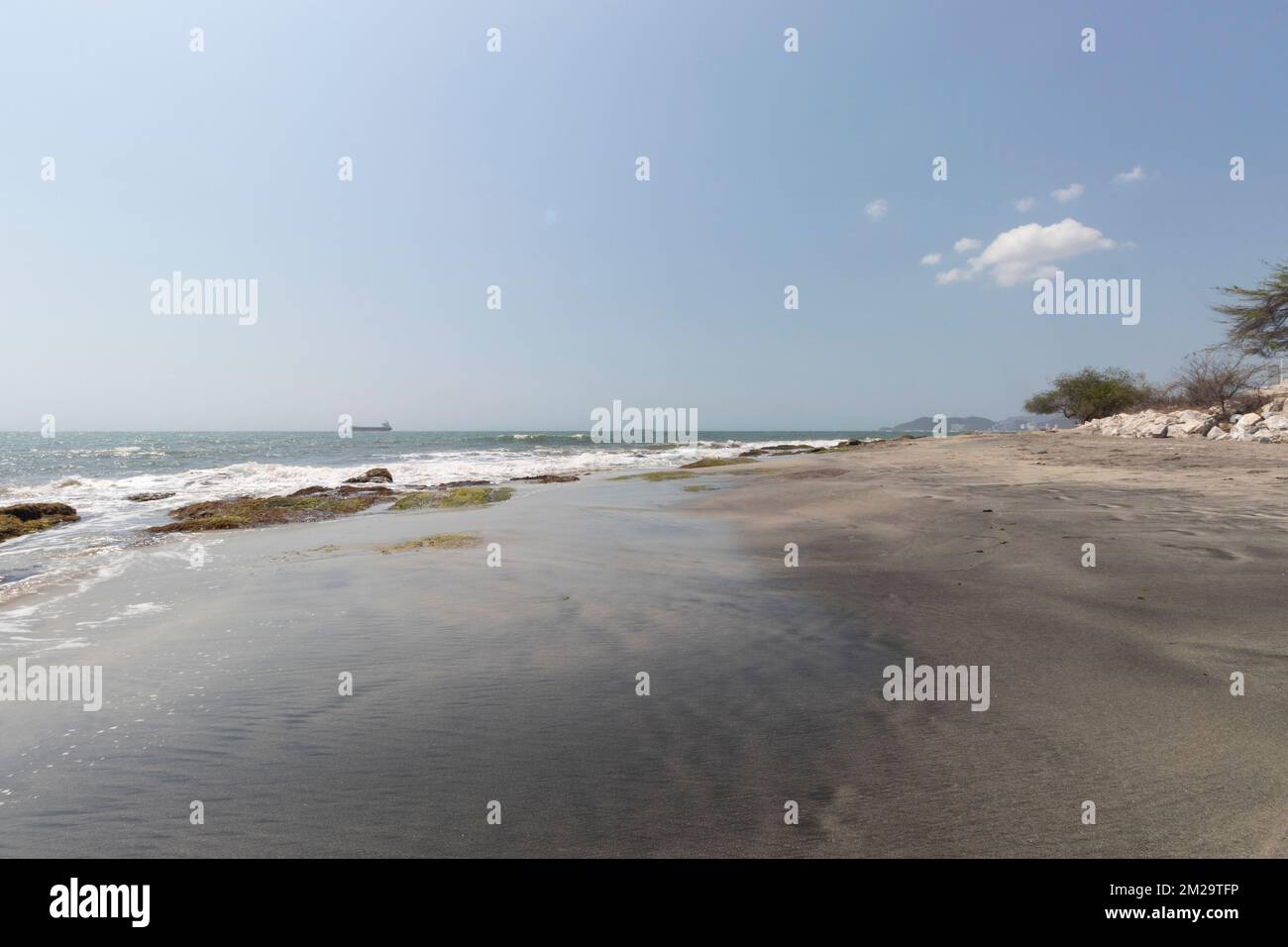 Beautiful scene of colombian caribbean beach with atlantic ocean and ...