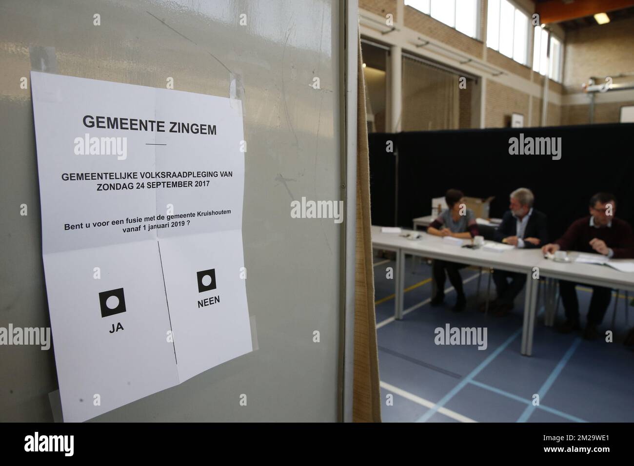 Illustration picture shows a referendum in Zingem on the proposal of a ...