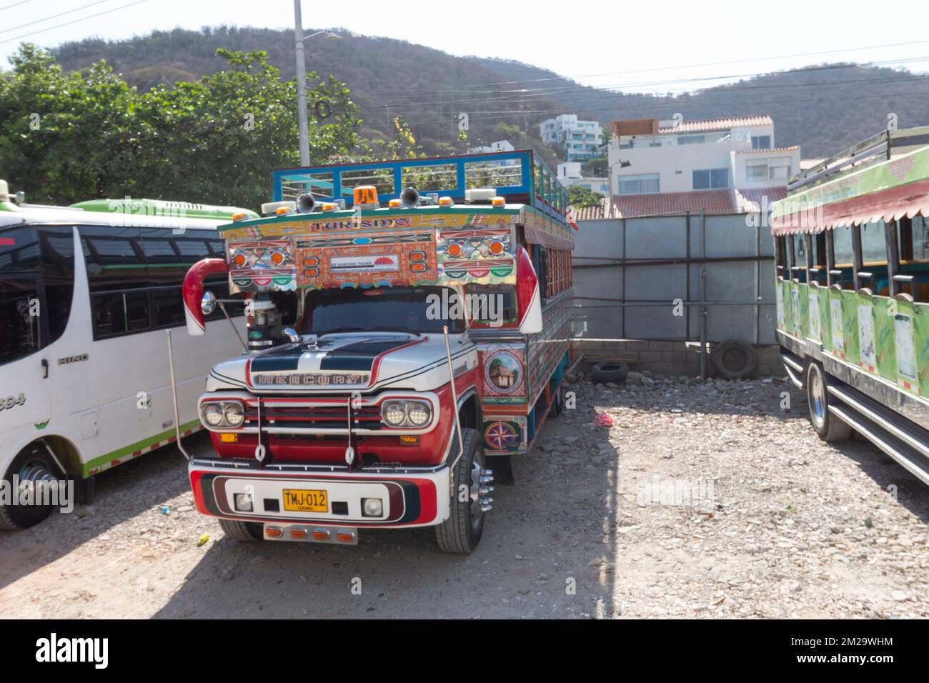 Colombian native and cultural bus named "chiva" used to transport ...