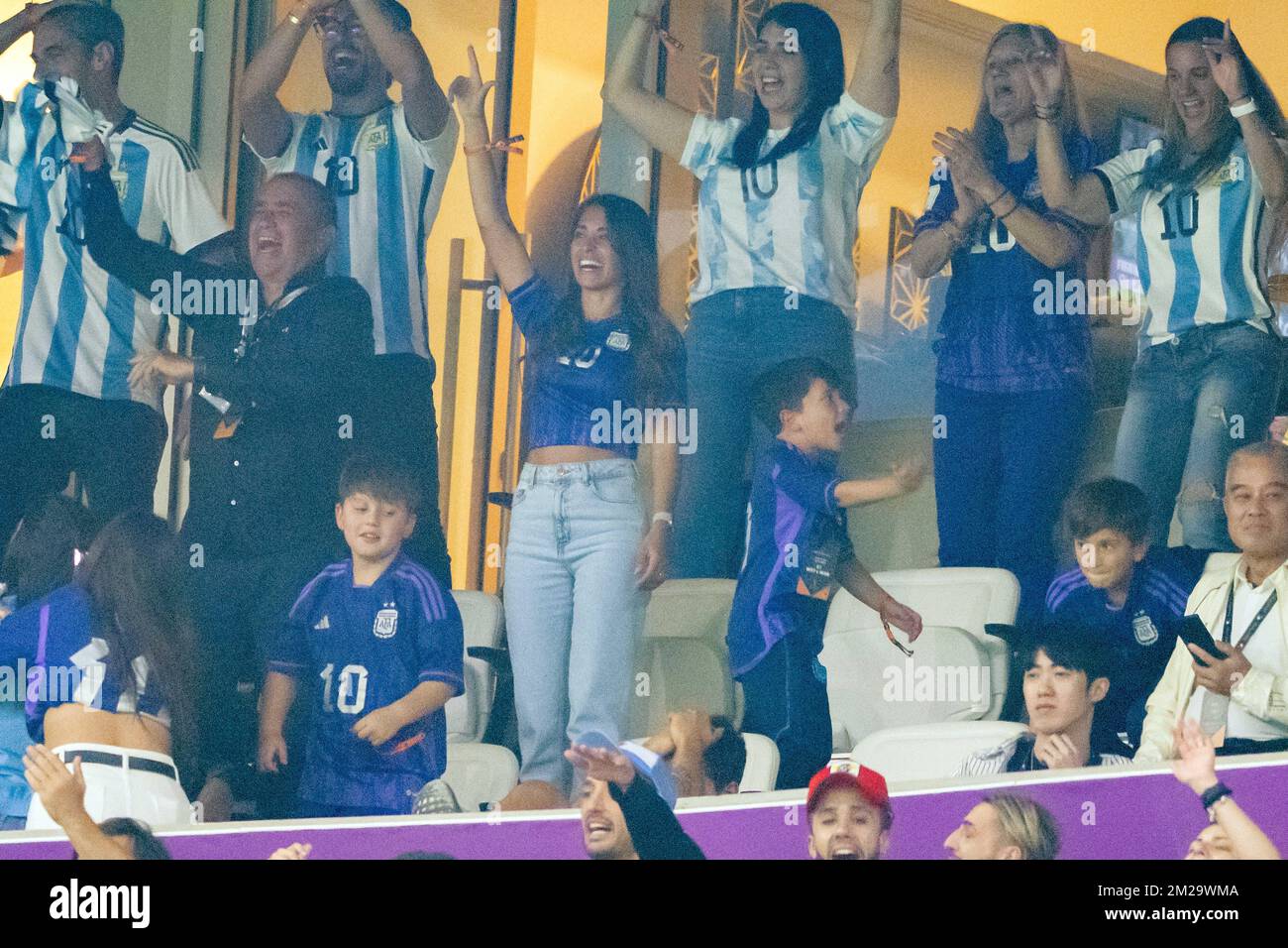 Antonela Roccuzzo, wife of Lionel Messi of Argentina and her his ...