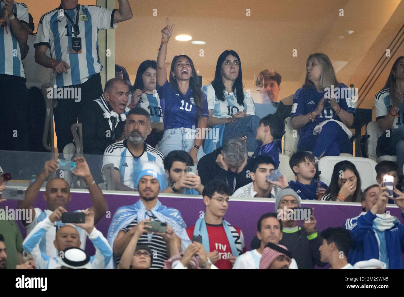 Antonela Roccuzzo, wife of Lionel Messi of Argentina and her his ...