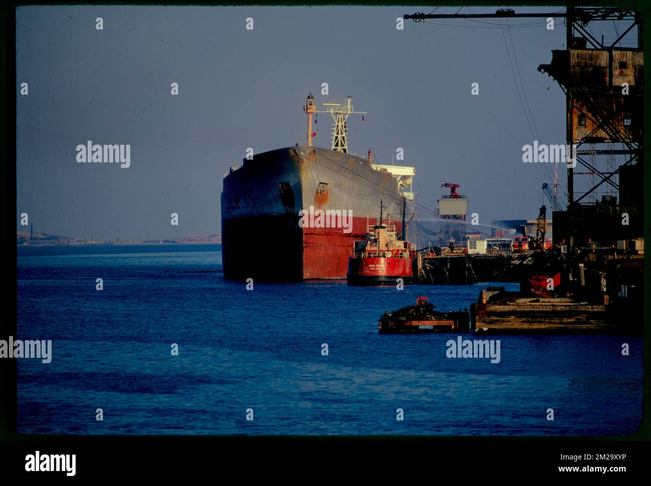 Cleanup of ship after oil spill South Boston - White Fuel Pier , Piers ...