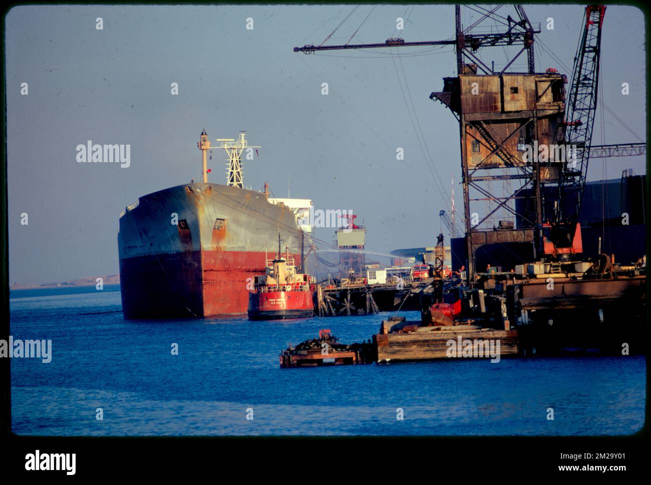 Cleanup of ship after oil spill South Boston - White Fuel Pier , Piers ...