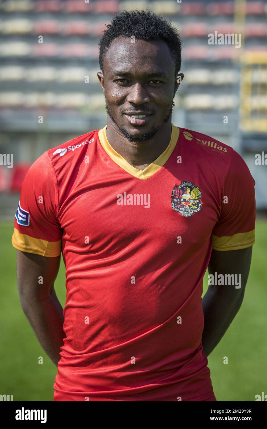Tubize's Moussa Traore poses for photographer at another session after the 2017-2018 season ...