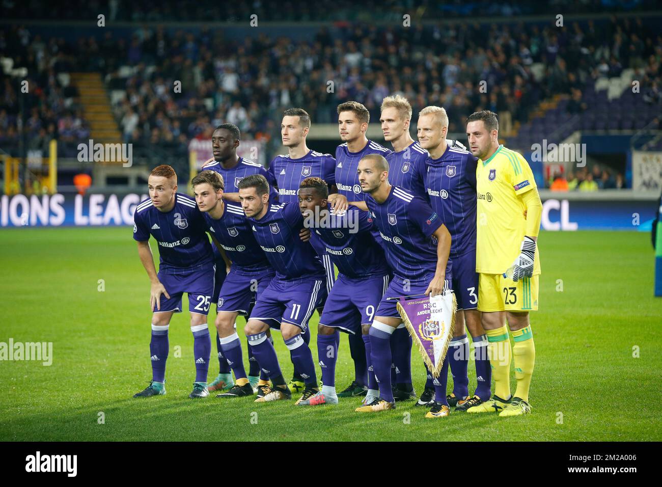Anderlecht's players pose for a team picture before the second game in ...