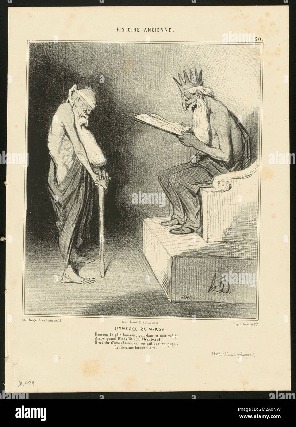 Clémence de Minos. Honoré Daumier (1808-1879). Lithographs Stock Photo ...