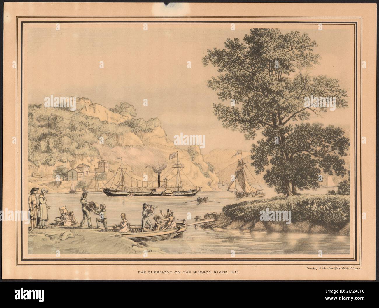 The Clermont on the Hudson River, 1810 , Steamboats, Rowboats ...