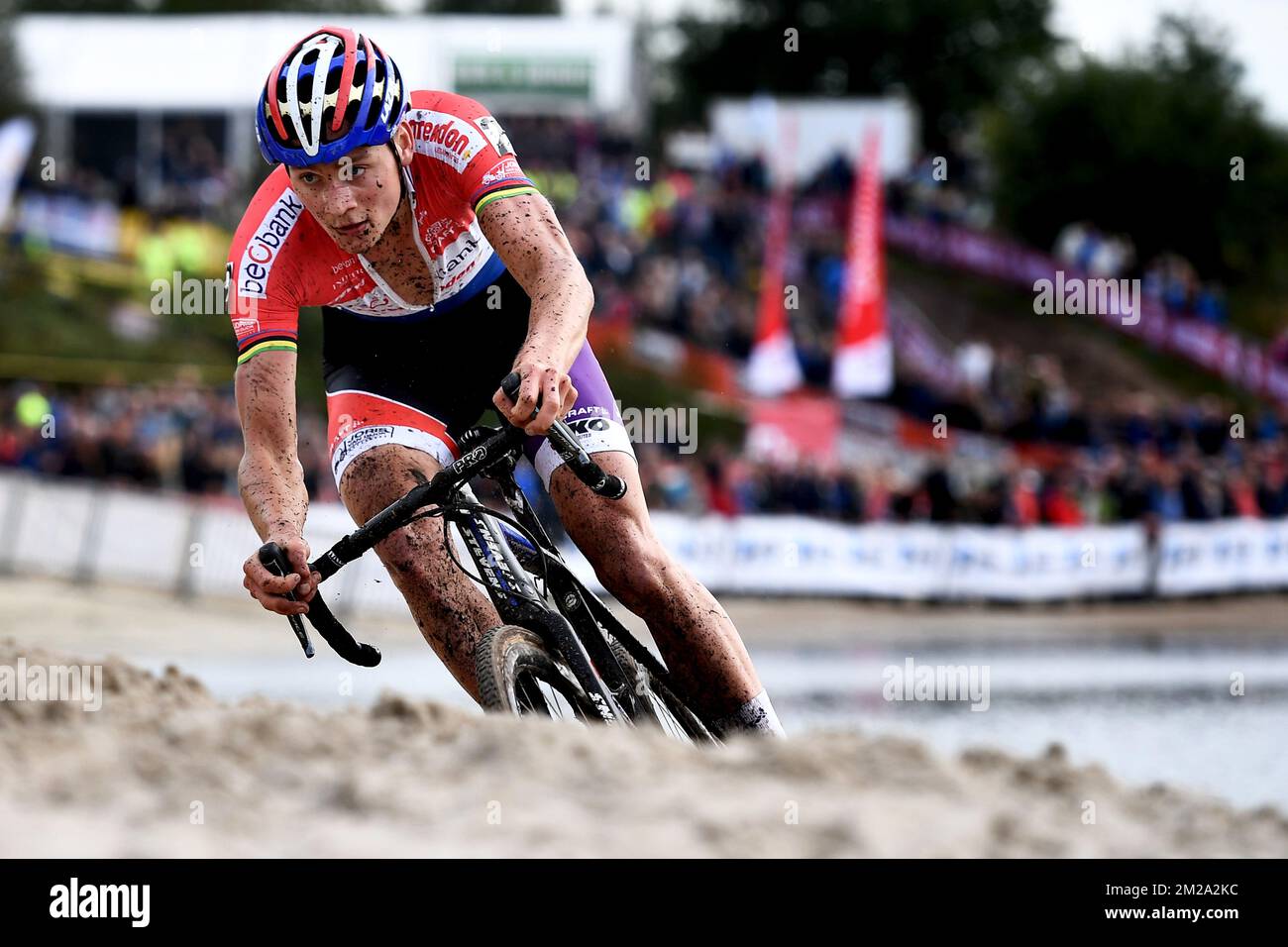 Dutch Mathieu Van Der Poel pictured in action during the men's race at ...