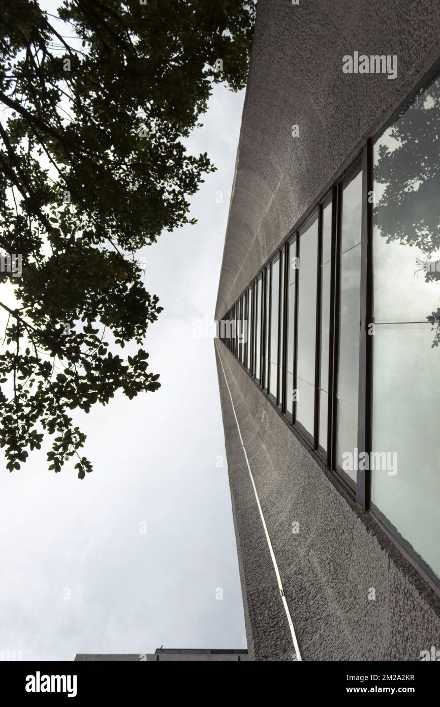 different perspective and Low angle view of a skyscraper with window ...