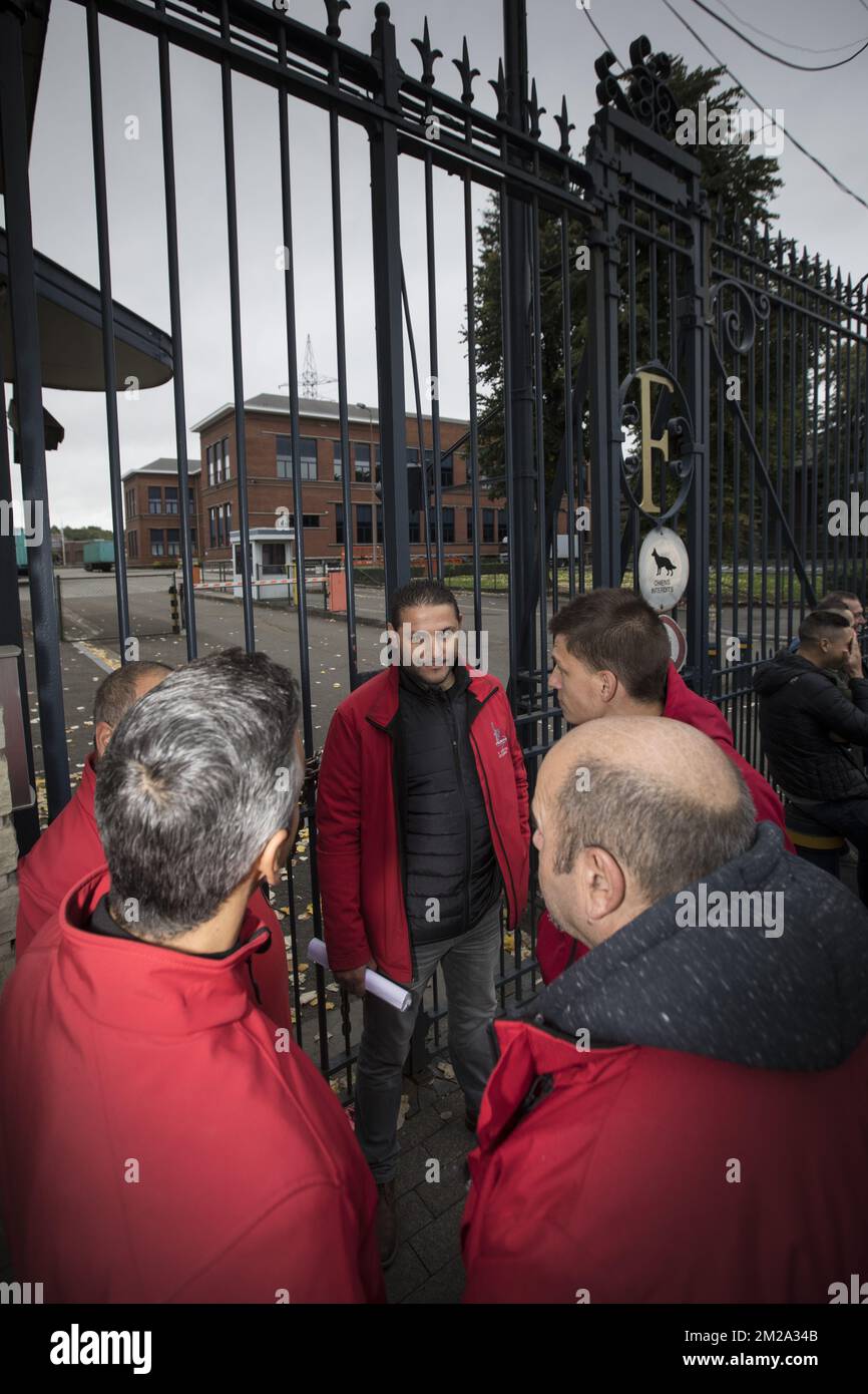 Representative FGTB Gianni Angelucci (in the middle) pictured during a ...