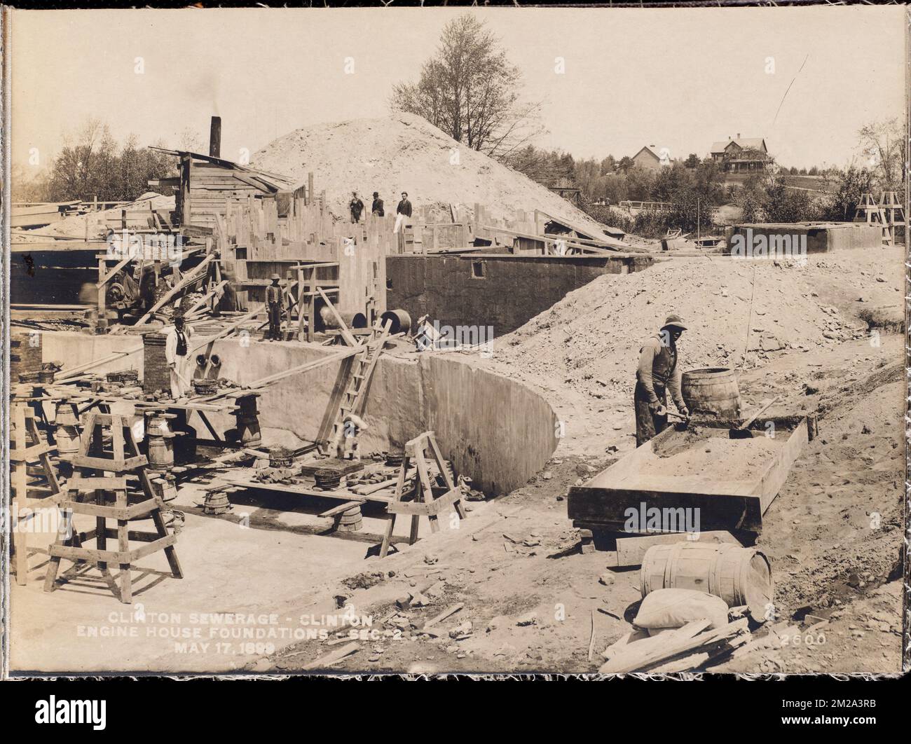 Clinton Sewerage, engine house foundations, Section 2, Clinton, Mass ...