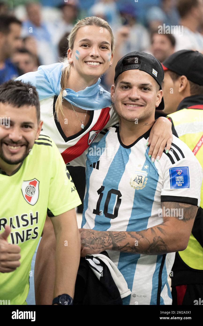 Argentinian fans during the FIFA World Cup Qatar 2022 semi-final match ...