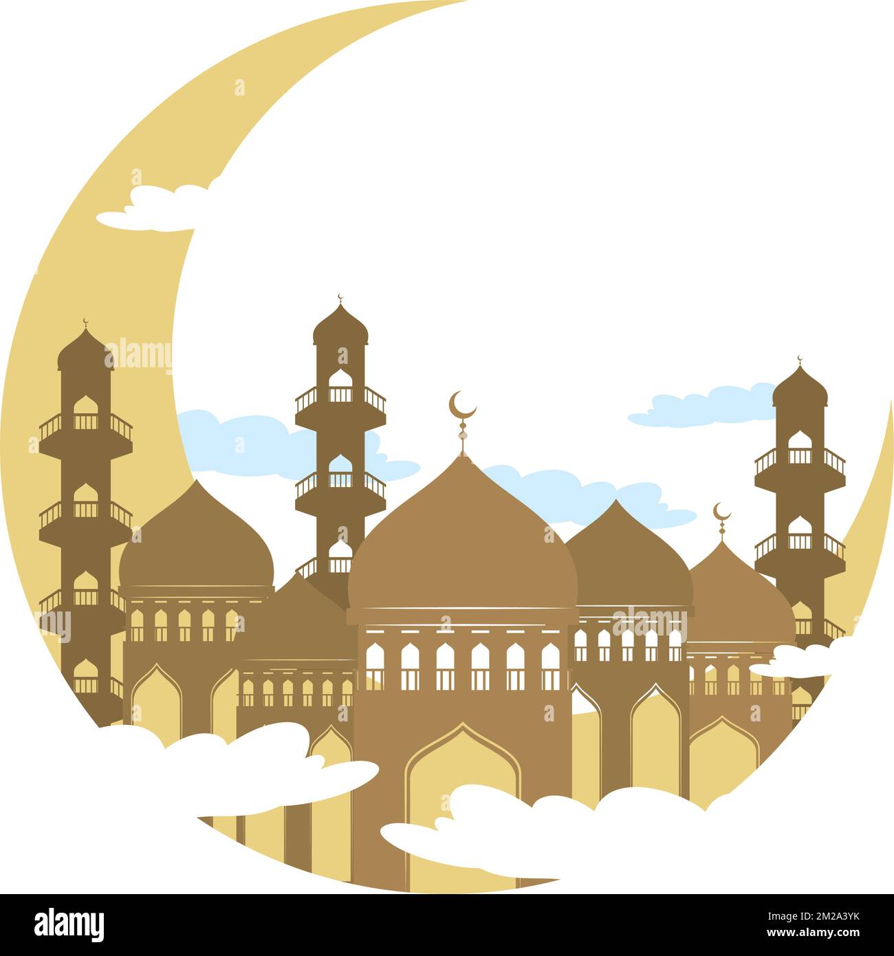 muslim crescent moon and mosque icon Stock Vector Image & Art - Alamy