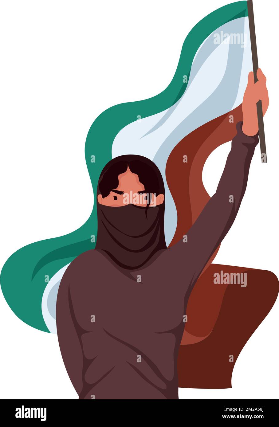 iranian woman waving flag character Stock Vector Image & Art - Alamy
