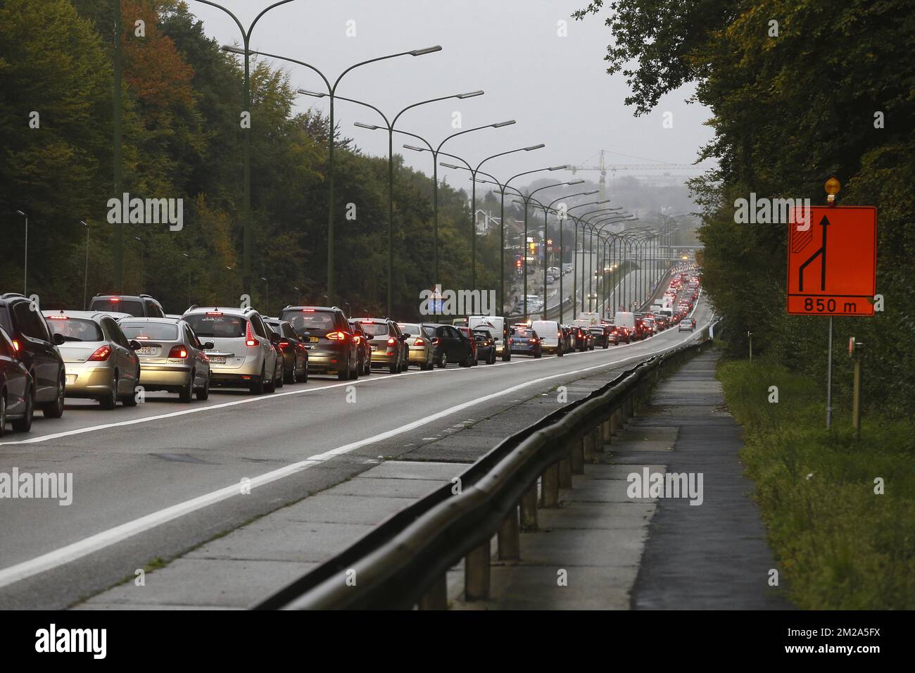 Illustration picture shows the closed Herrmann Debroux viaduct in ...