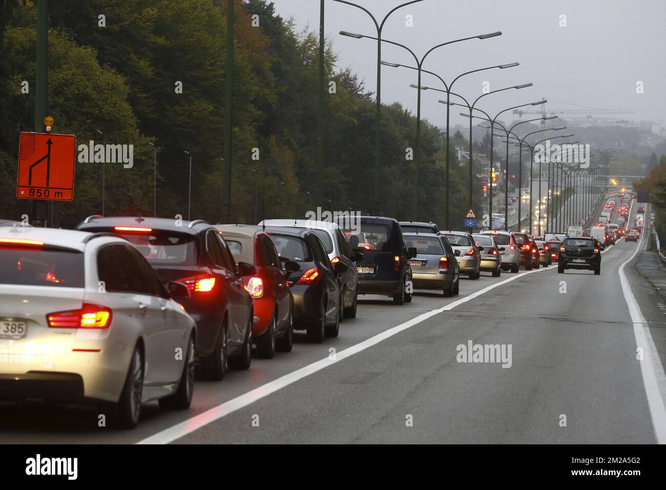 Illustration picture shows the closed Herrmann Debroux viaduct in ...