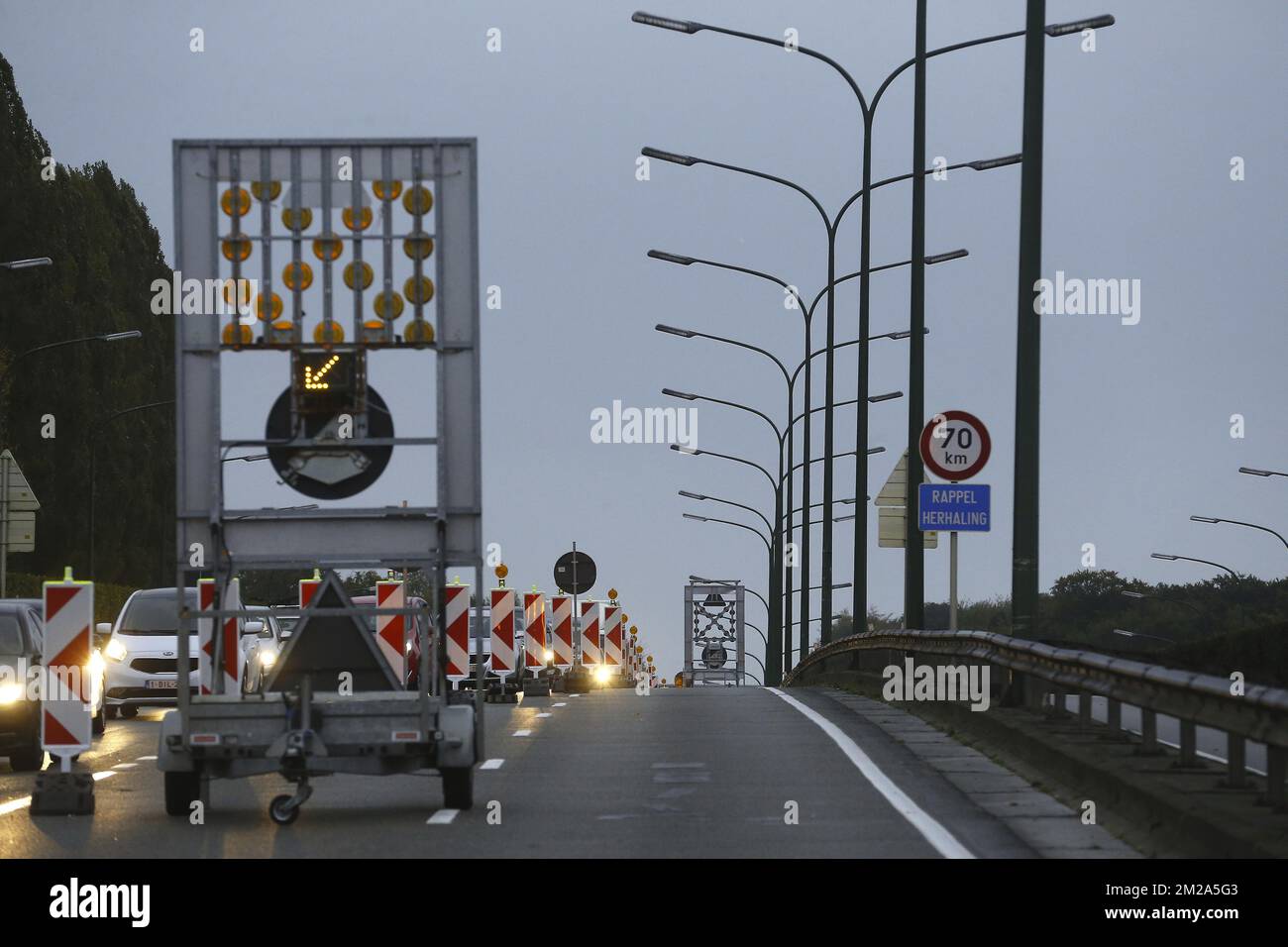 Illustration picture shows the closed Herrmann Debroux viaduct in ...