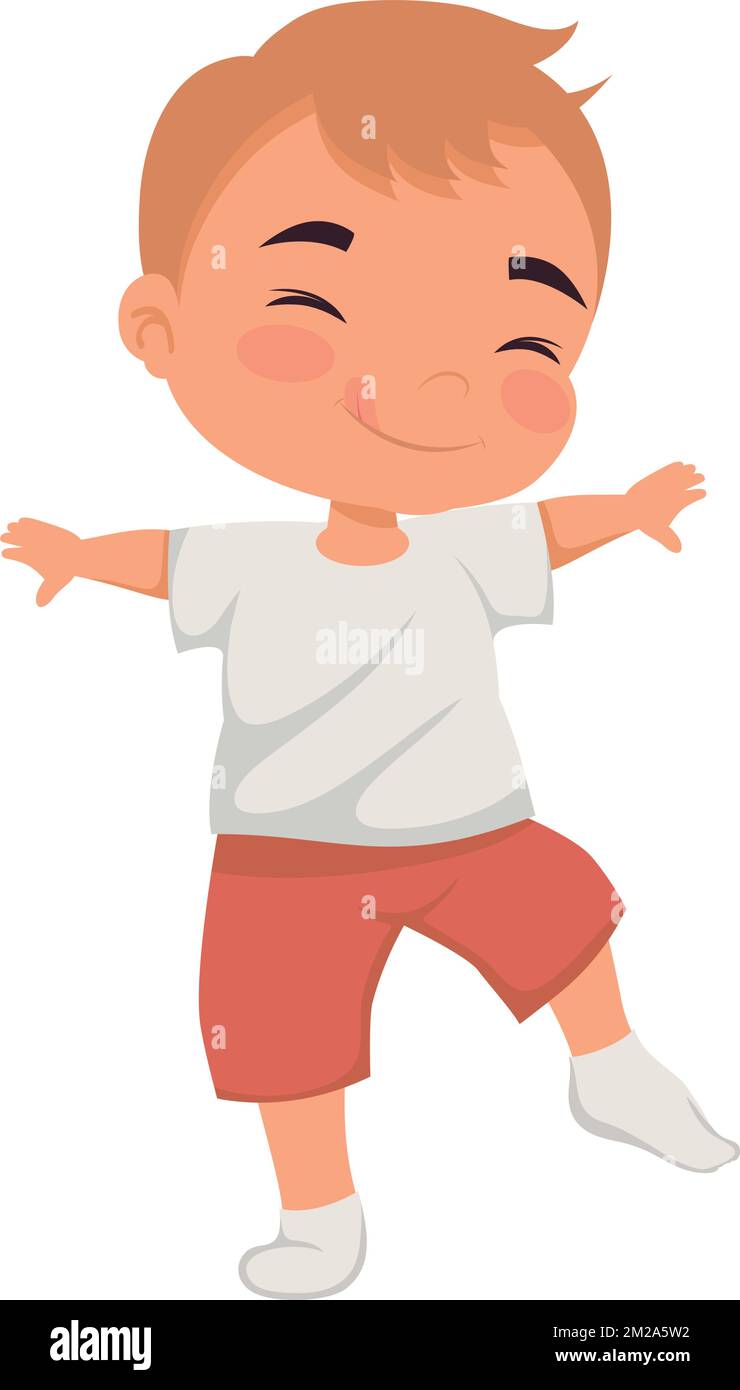 little kid boy walking character Stock Vector Image & Art - Alamy