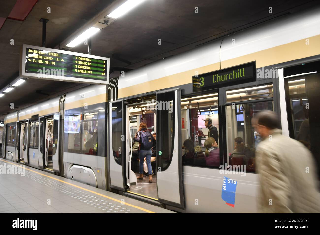 Illustration picture shows tramway riding during a general strike ...