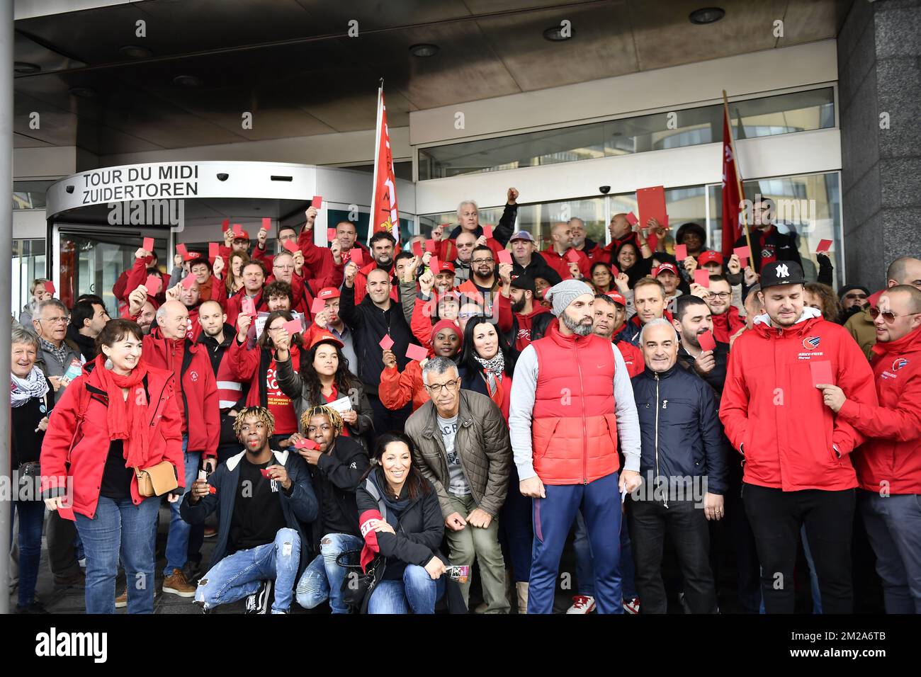 Illustration picture shows picket line during a general strike called ...