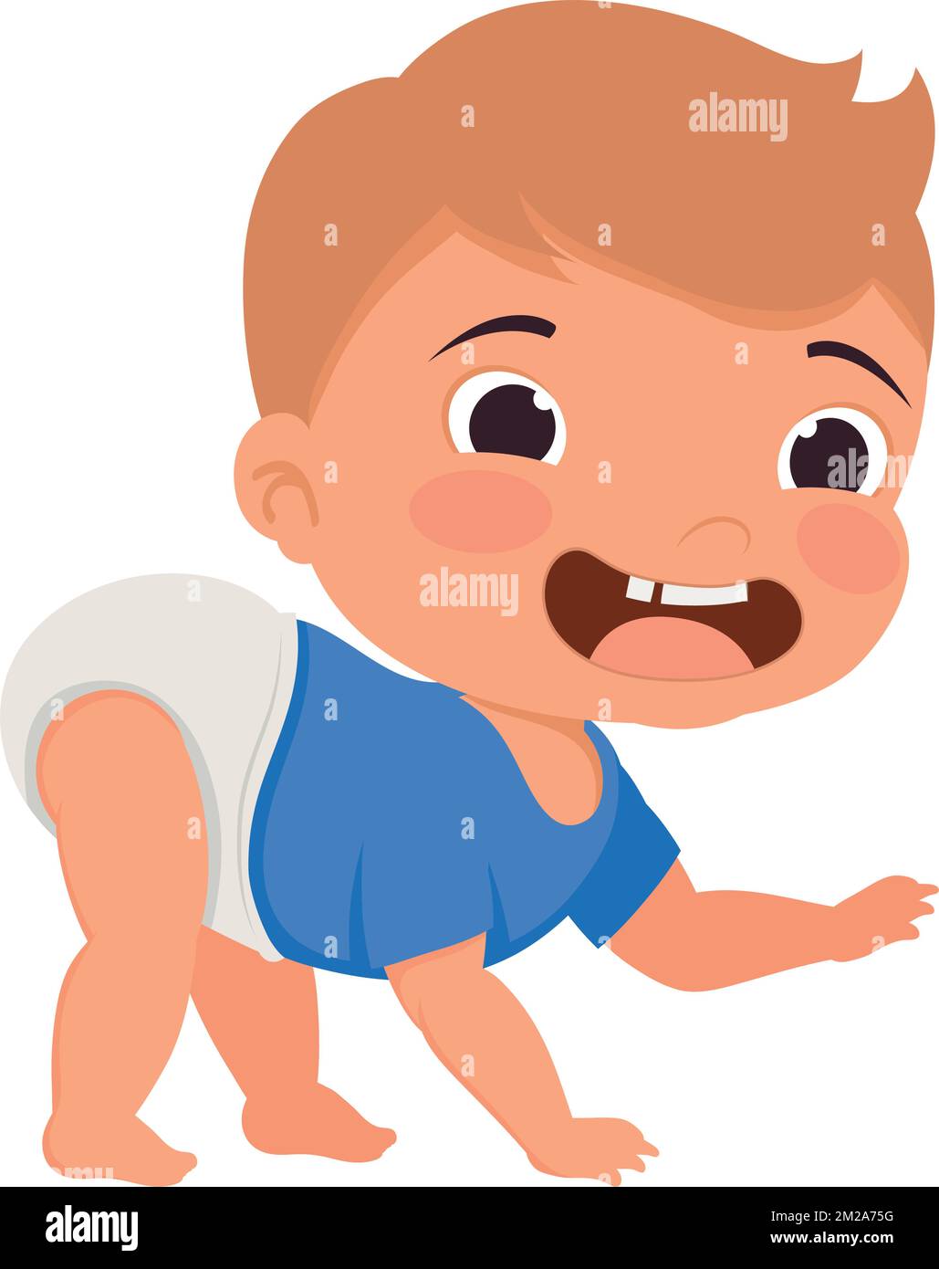 little baby boy crawling character Stock Vector Image & Art - Alamy