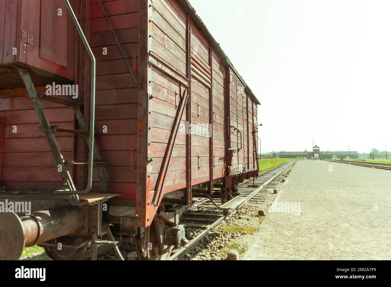 Famous Cattle train wagons on rail used to transportate deported people ...