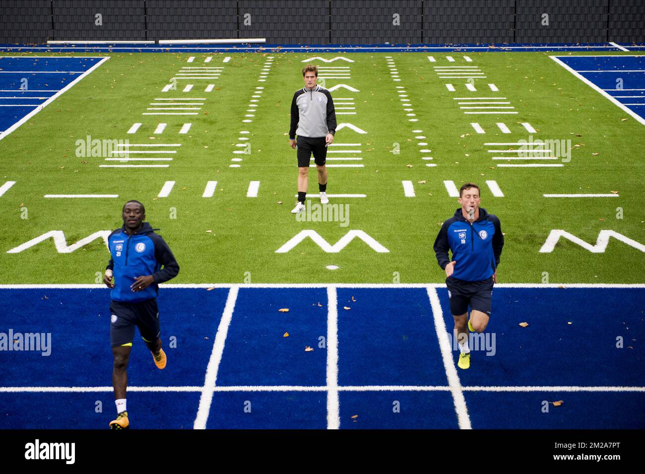Gent's players pictured in action during a training session of Belgian ...