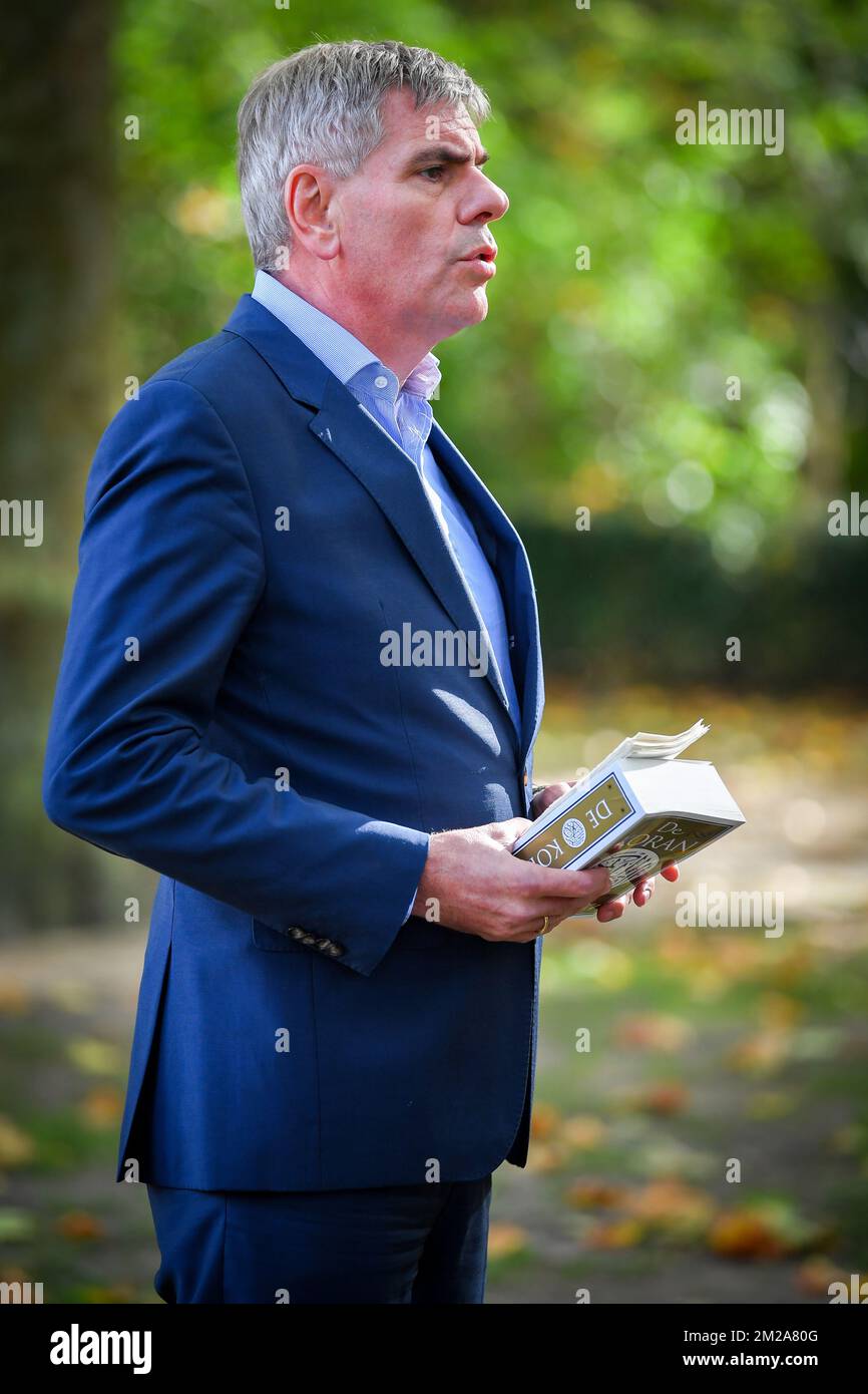 Vlaams Belang's Filip Dewinter pictured during a protest action of ...