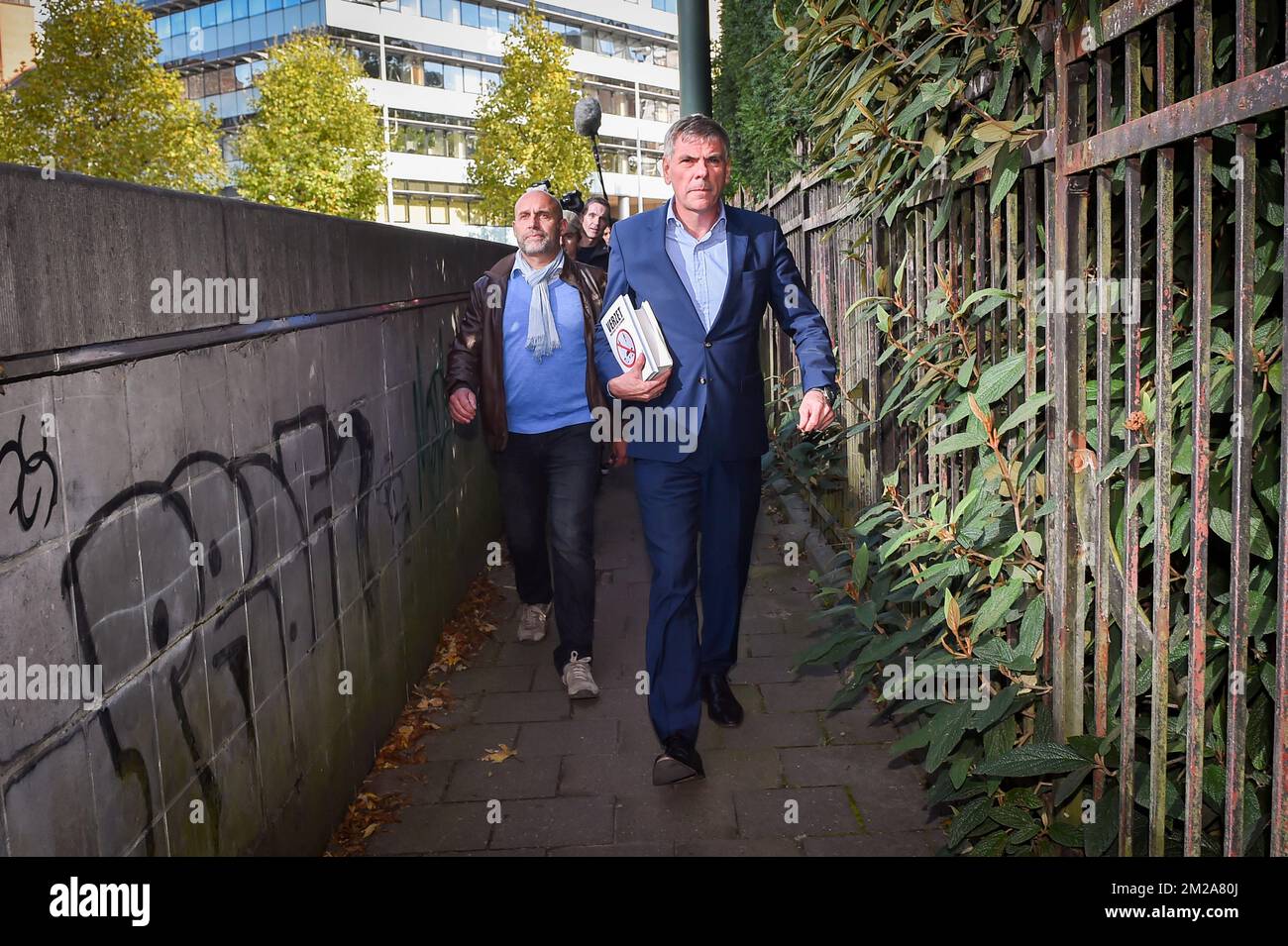 Vlaams Belang's Filip Dewinter arrives for a protest action of Belgian ...