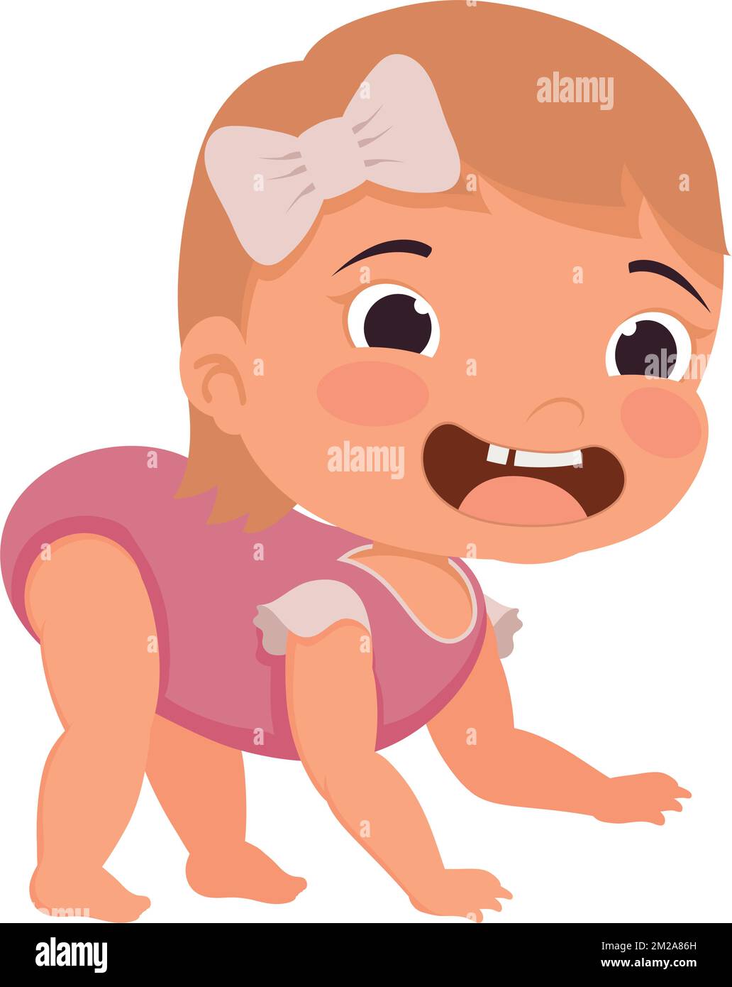 Cartoon Baby Girl Crawling