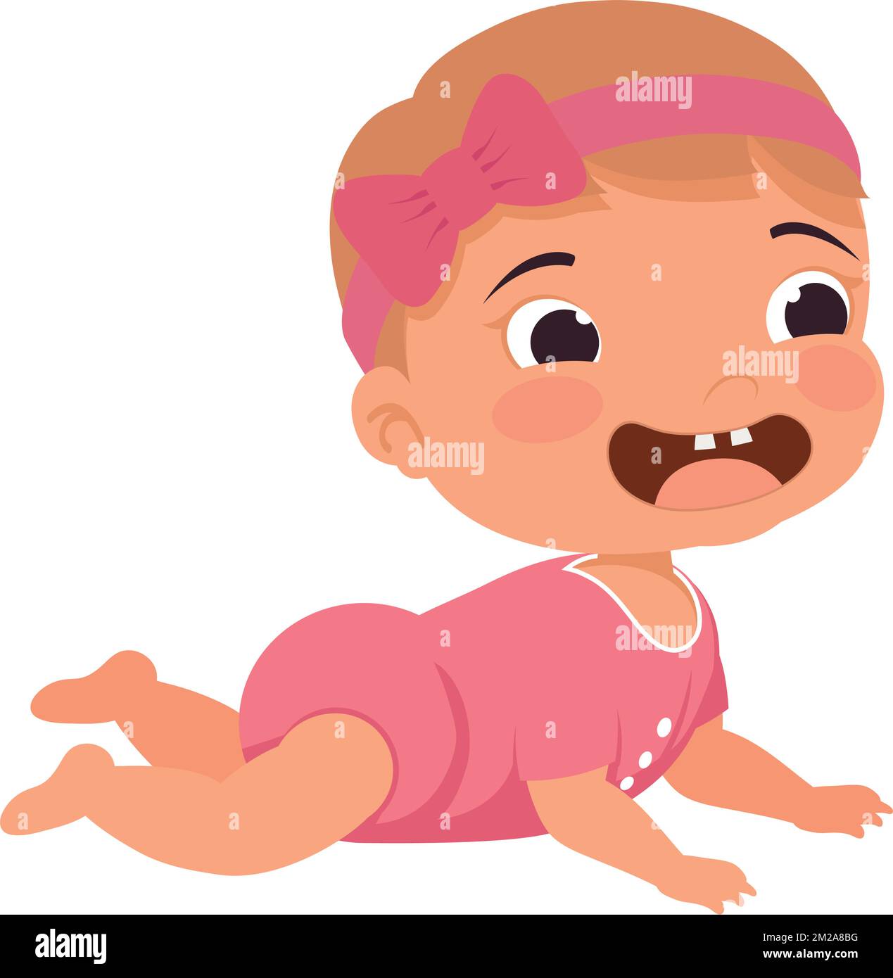 little baby girl lying character Stock Vector Image & Art - Alamy