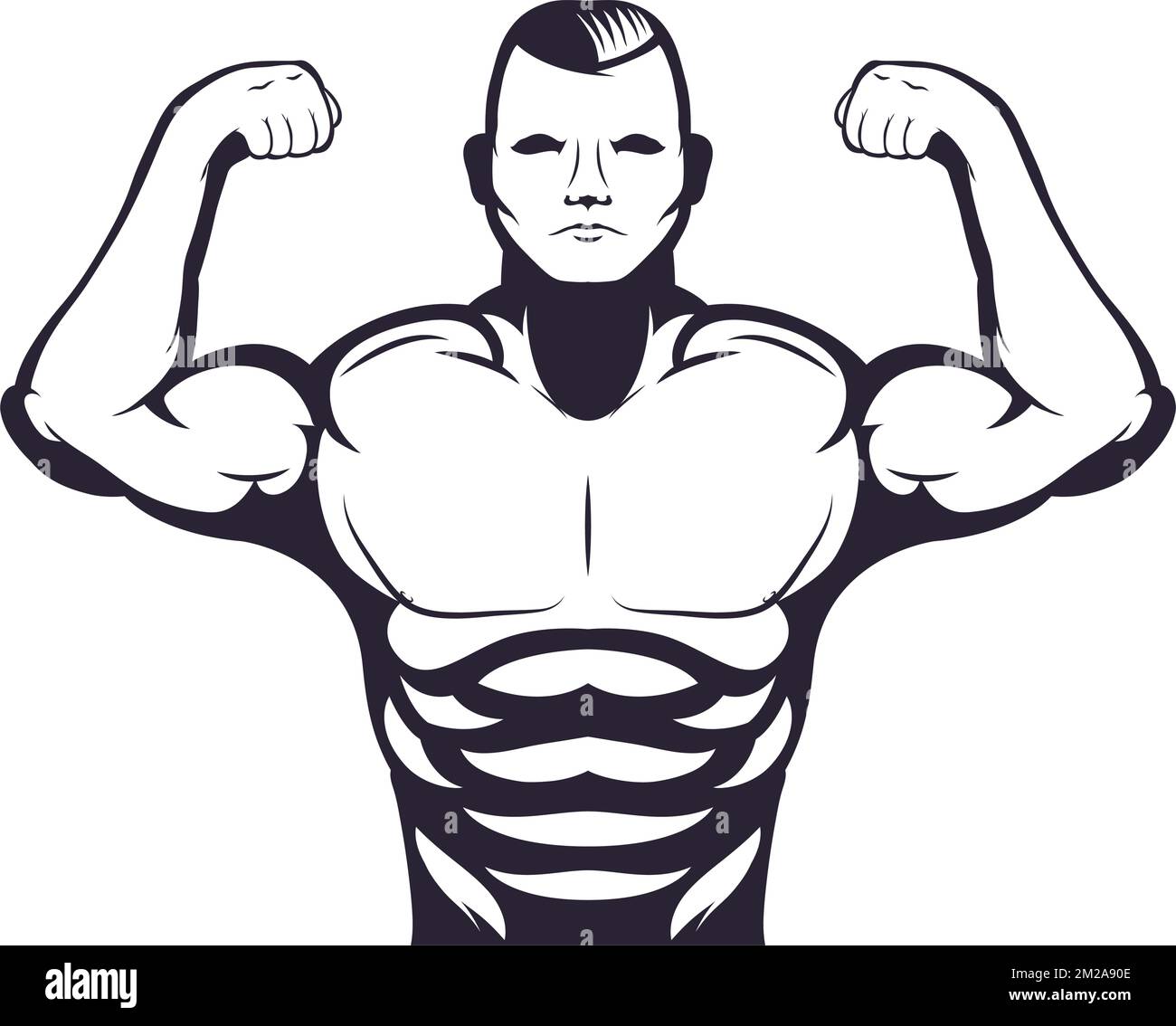strong man bodybuilder colorless style Stock Vector Image & Art - Alamy