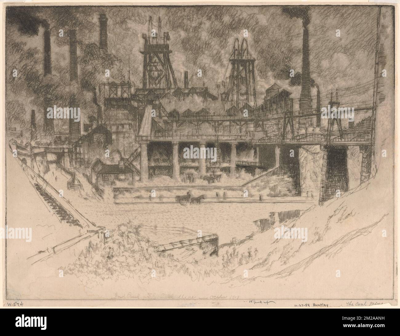 The coal mine, Swansea , Smokestacks, Coal mining. Joseph Pennell (1857 ...