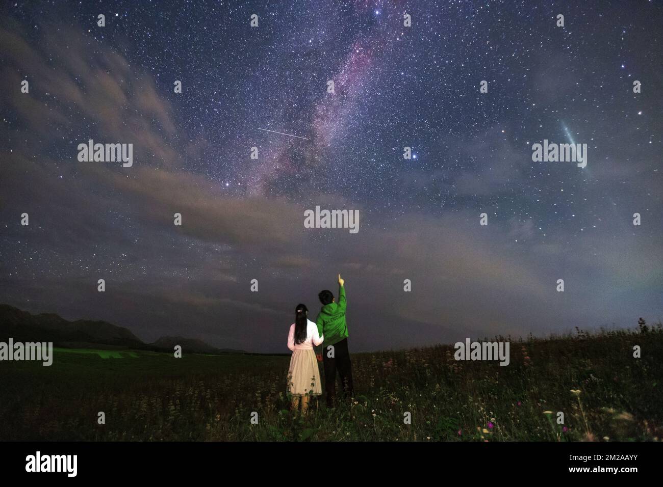 Summer triangle and Milky Way Stock Photo - Alamy