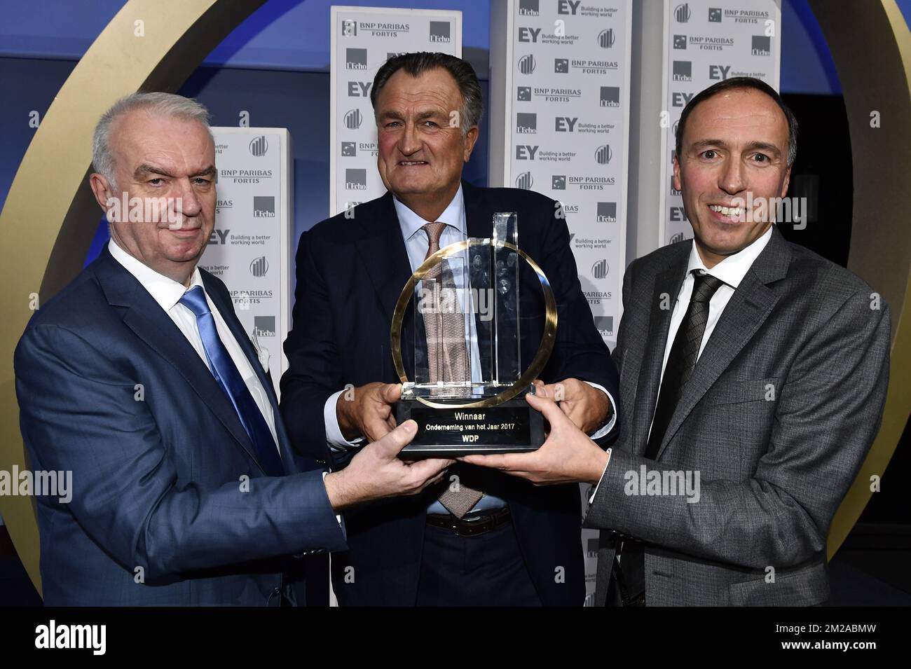 Winner Chairman of the board Mark Duyck of WDP, CEO Tony De Pauw of WDP ...