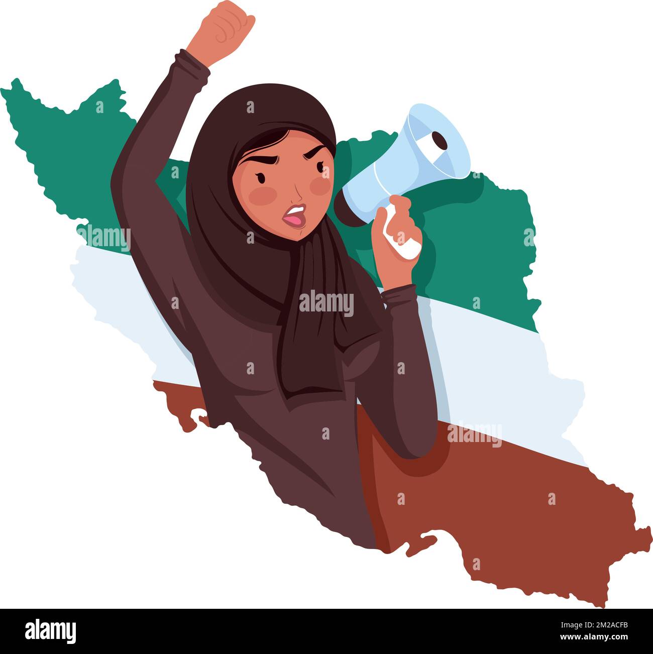 iranian woman with megaphone character Stock Vector Image & Art - Alamy