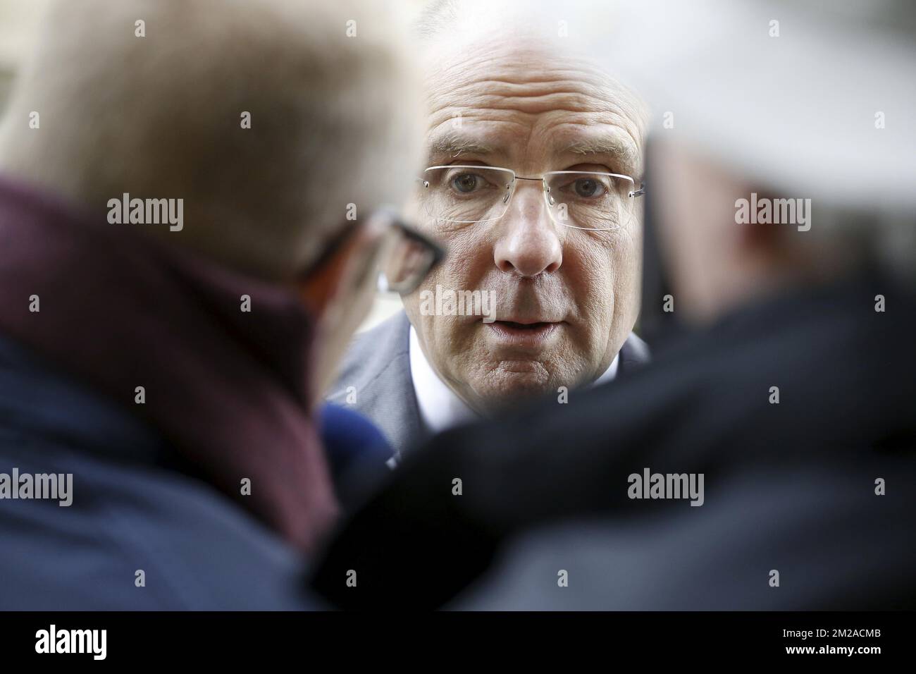 Minister of Justice Koen Geens talks to the press ahead of a Minister's ...