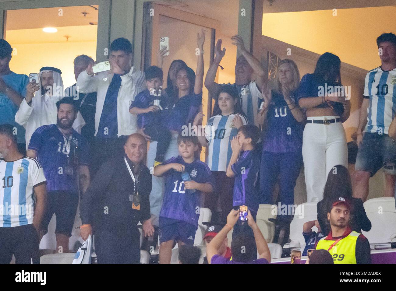 Antonela Roccuzzo, wife of Lionel Messi of Argentina and her his ...